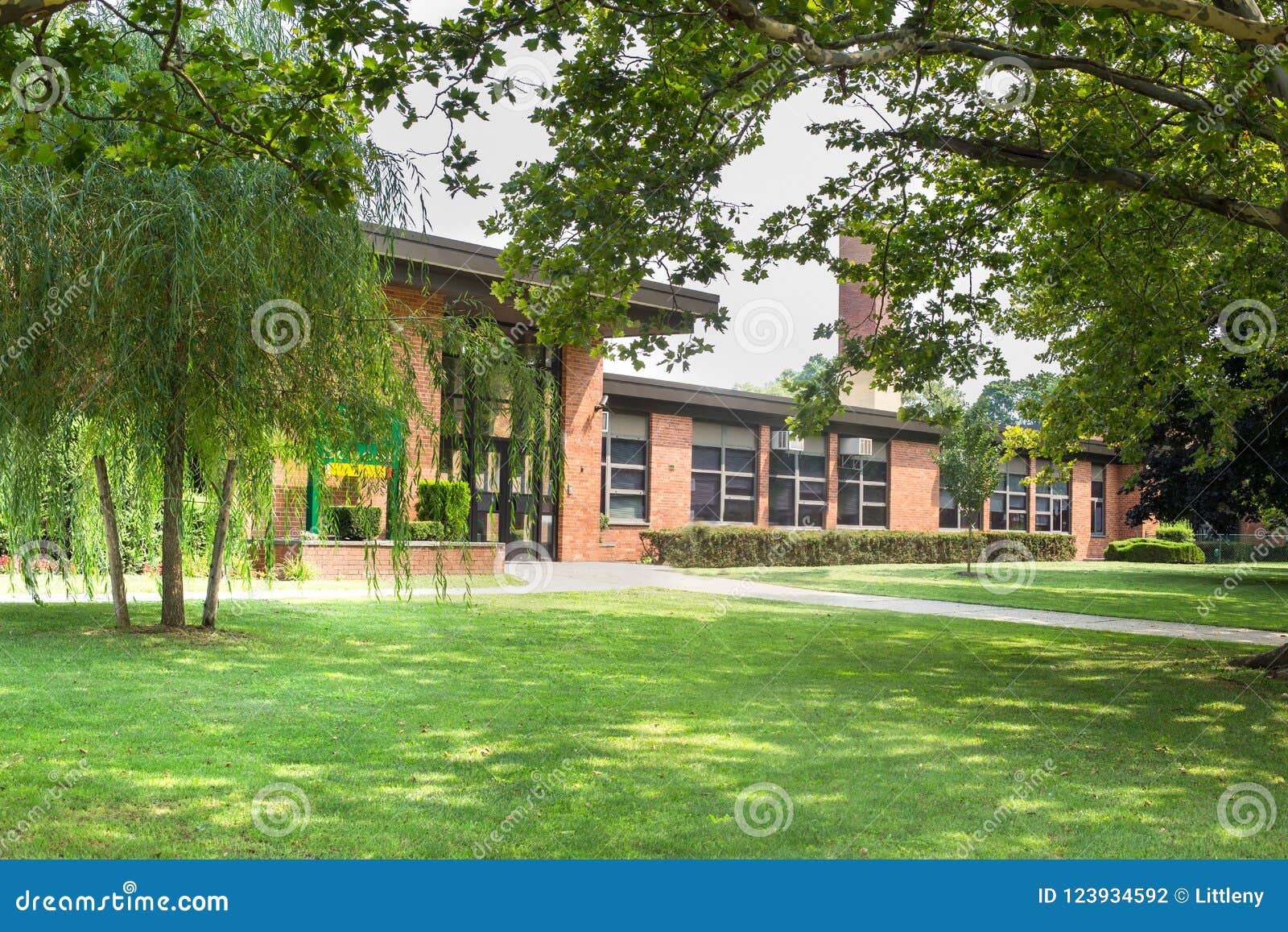 View of Typical American School Building Exterior Stock Photo - Image ...