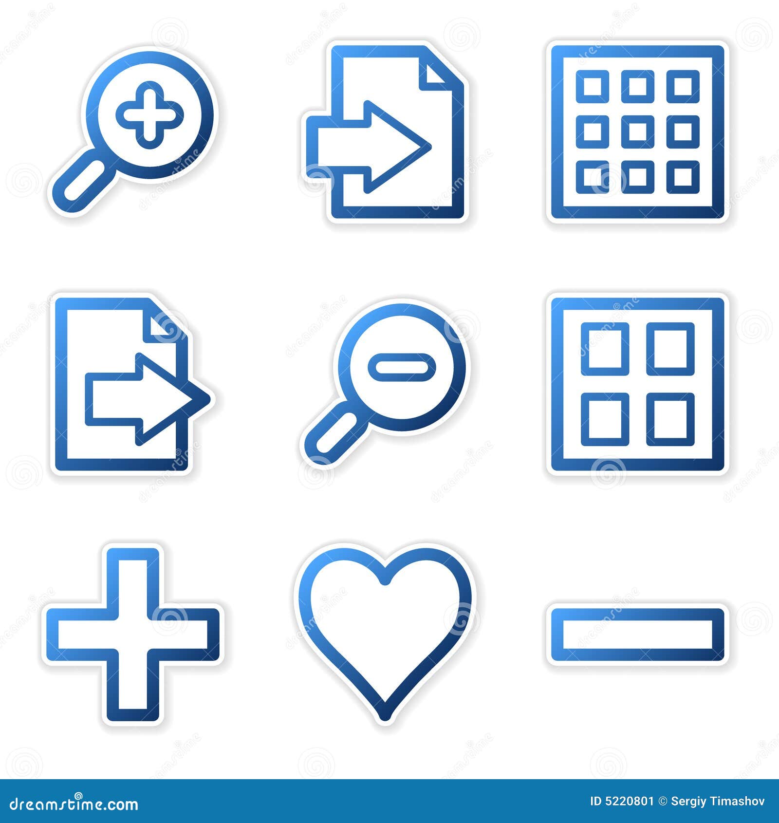 Image viewer icons (blue) stock vector. Illustration of plus - 5220801