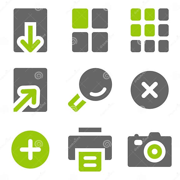 Image Viewer Web Icons, Green Grey Solid Icons Stock Vector ...
