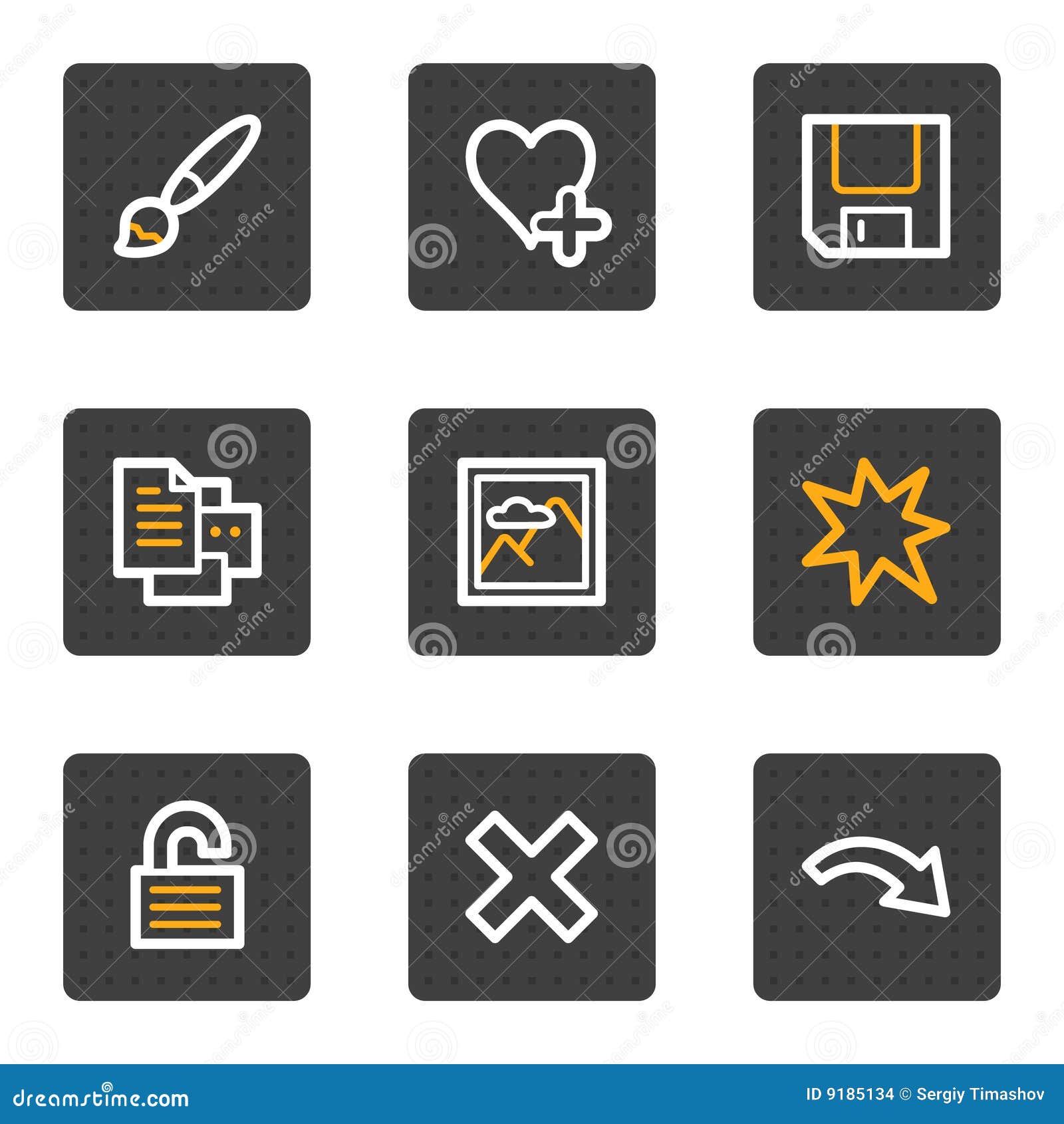 Image Viewer Web Icons Set 2, Grey Buttons Series Stock Vector ...