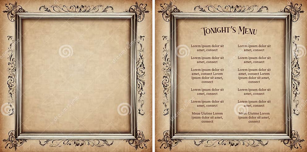 Vintage Restaurant Menu Frame or Party Invitation Stock Illustration ...
