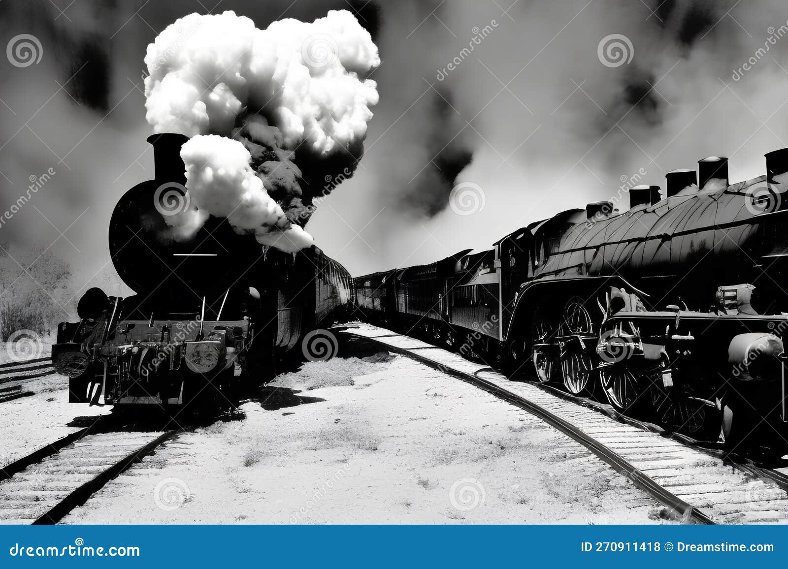 Image of the Vintage Train Chugging Along the Tracks Releasing Its ...