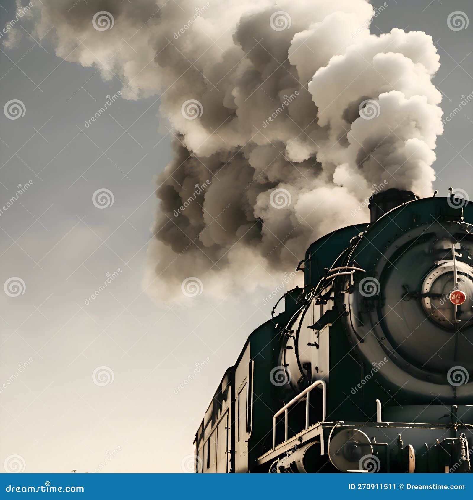 Image Of The Vintage Train Chugging Along The Tracks Releasing Its ...