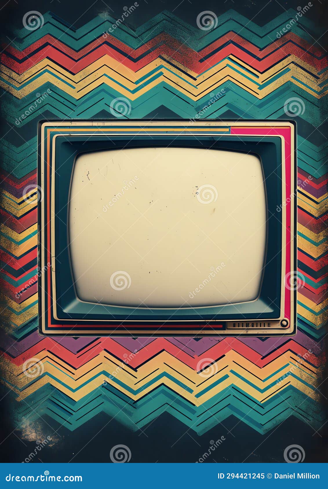 Vintage TV Static Pattern Frame 80s Retro Nostalgic Stock Illustration ...
