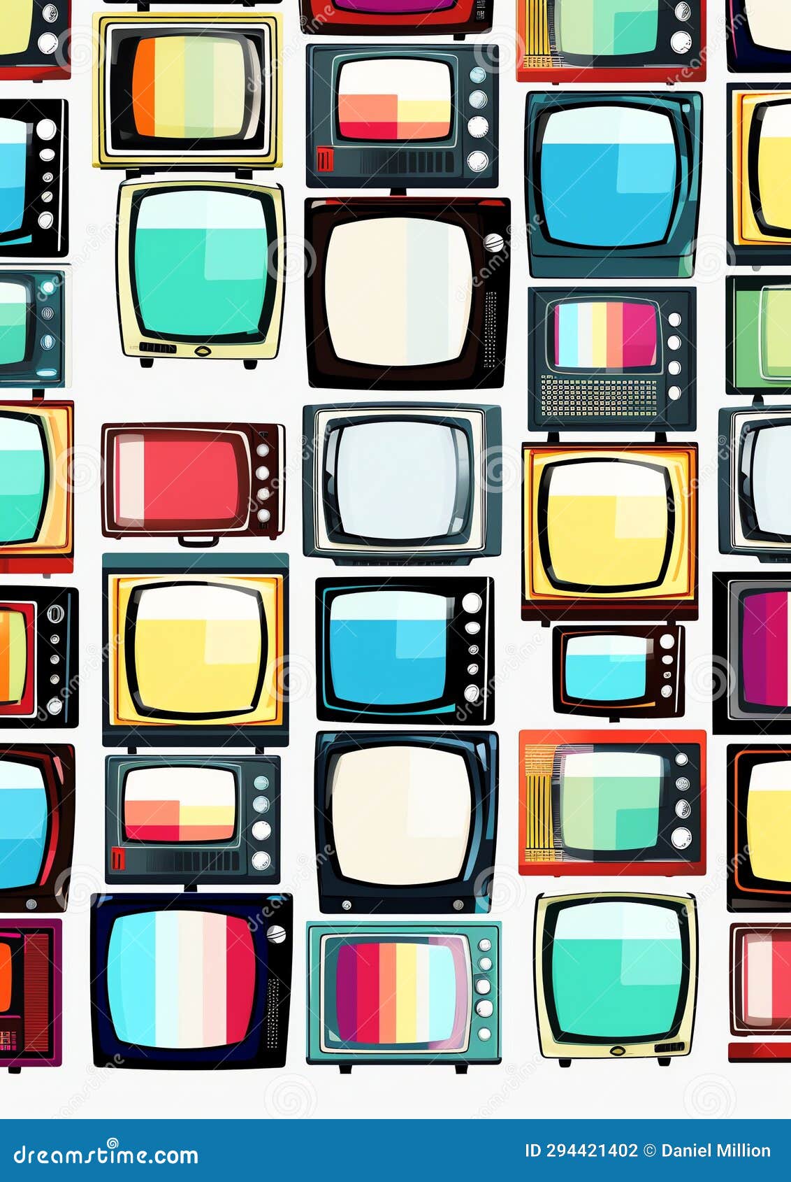 Vintage TV Static Pattern 90s Retro Nostalgic Frame Stock Illustration ...