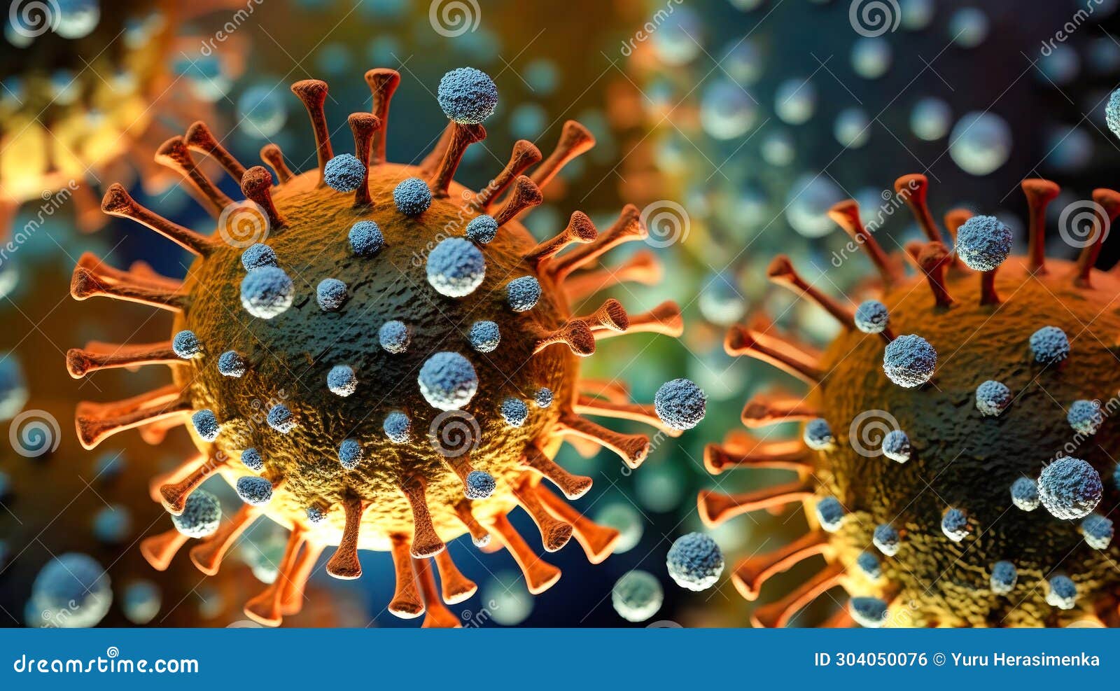 Image of a Viral Infection at the Cellular Level Under a Microscope ...
