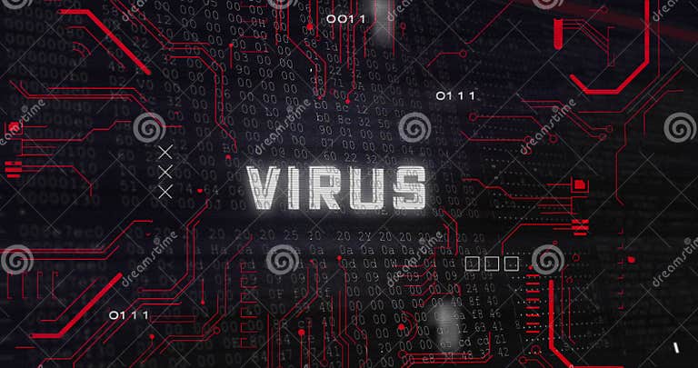 Image of Virus Text with Glitch Technique, Multiple Numbers, Binary ...