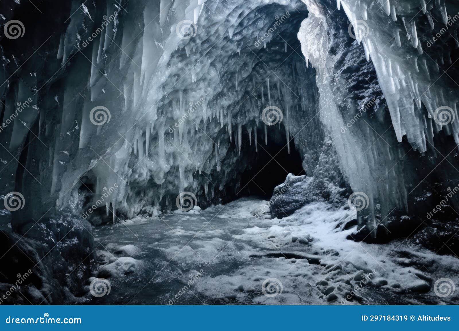 Image of Visibly Cold Cave Interior with Ice Formation Stock Image ...