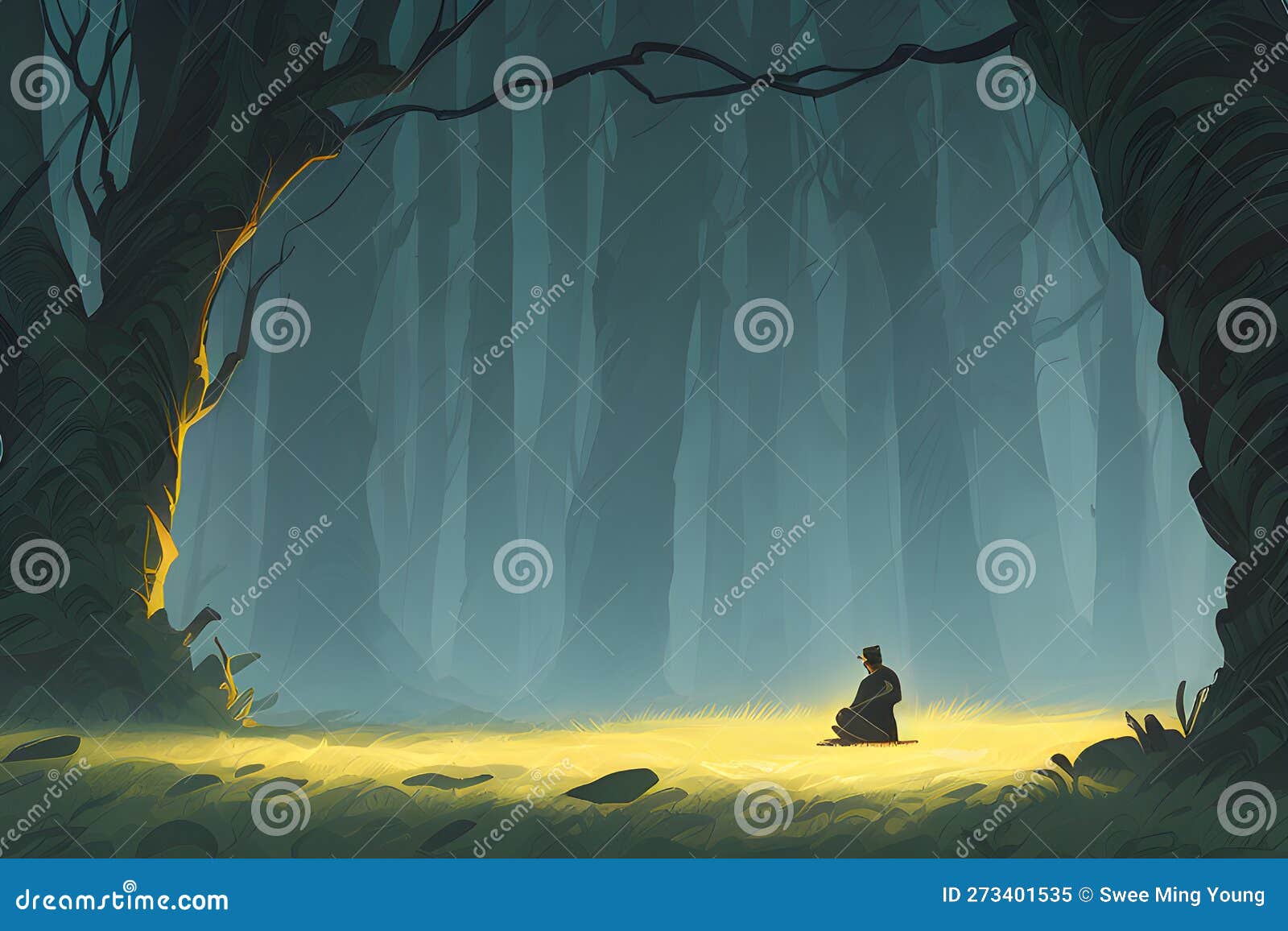 Image of the a Vivid Illustration of a Mysterious Shadow Creature ...