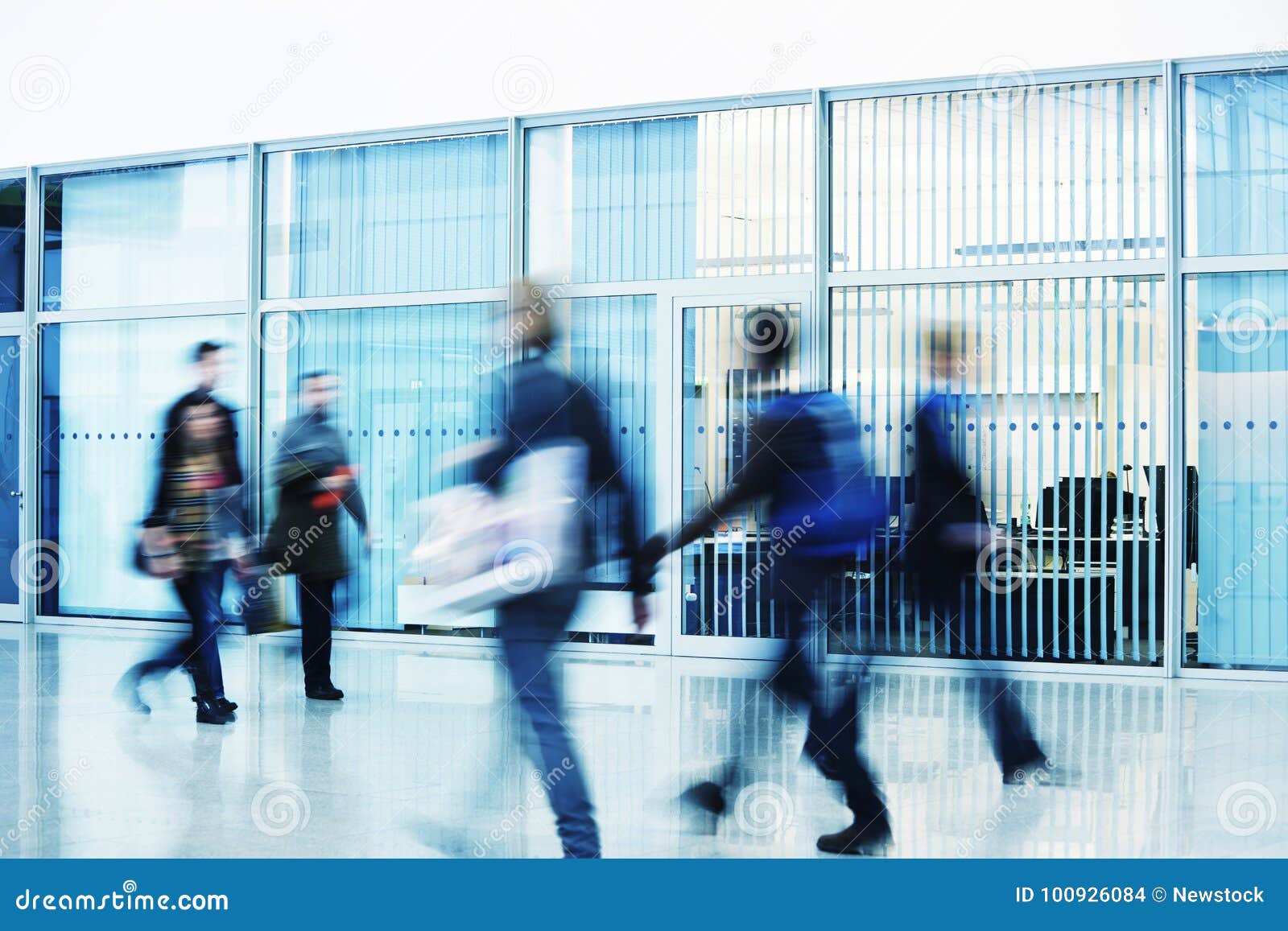 People Rushing through Corridor, Motion Blur Stock Photo - Image of ...