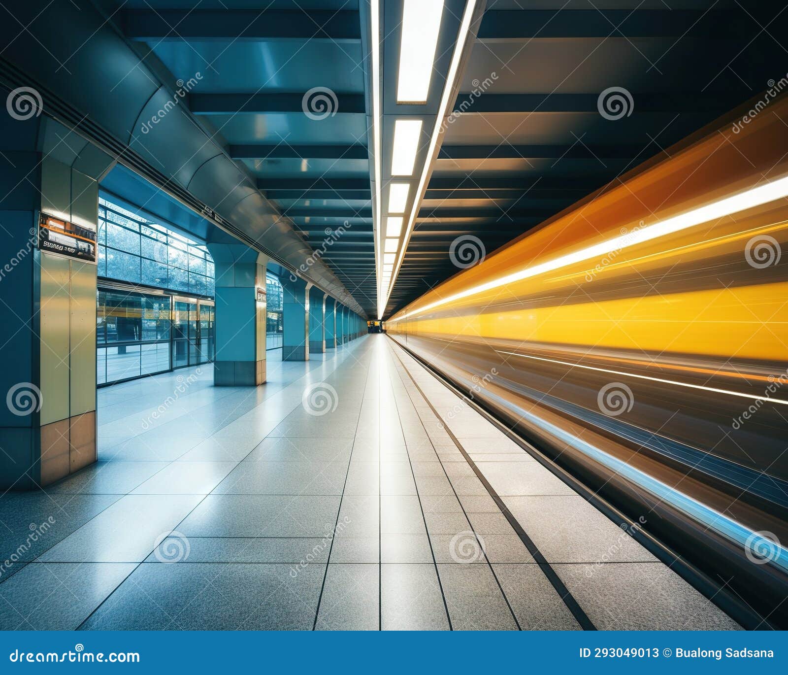 The Subway Spaces are Walking Around Long Exposure. Stock Illustration ...