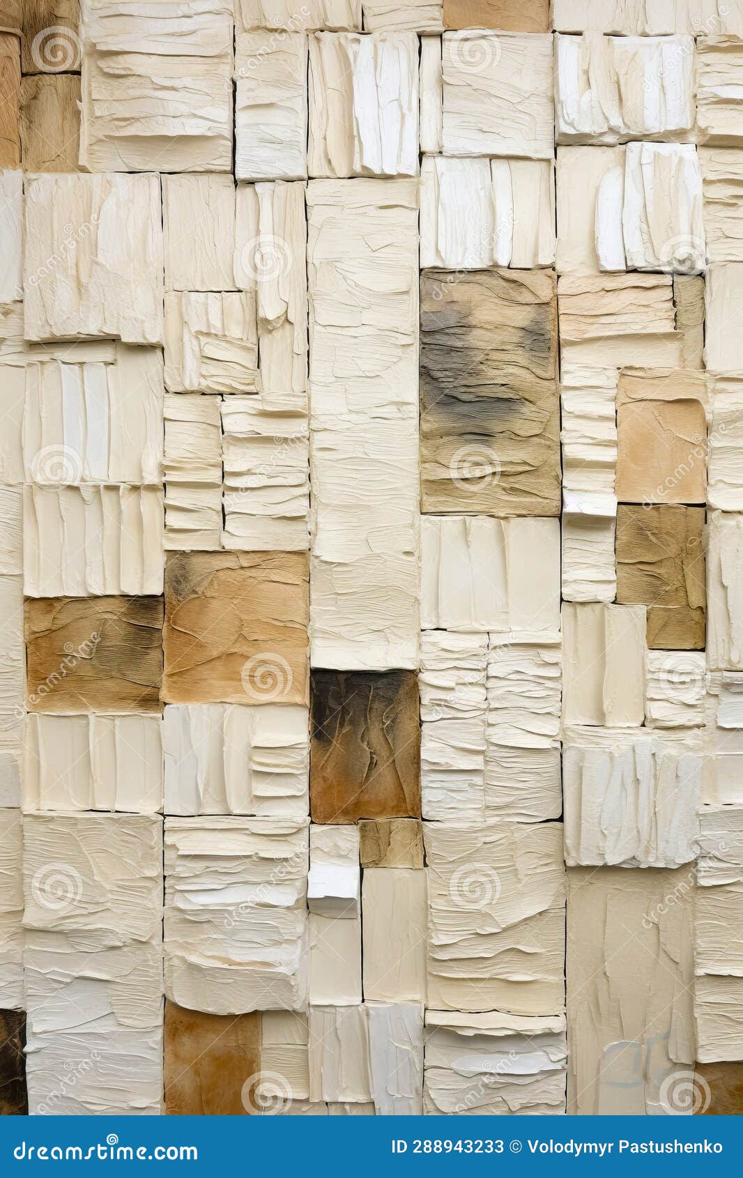 Image of Wall Made of Different Colored Blocks of Wood. Generative AI ...