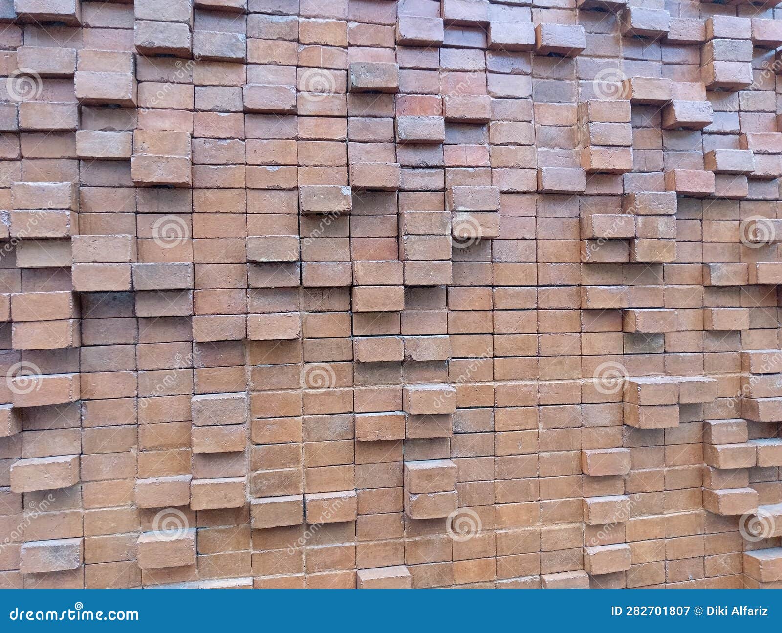 Image of a Wall with Stacked Bricks Stock Image - Image of interior ...