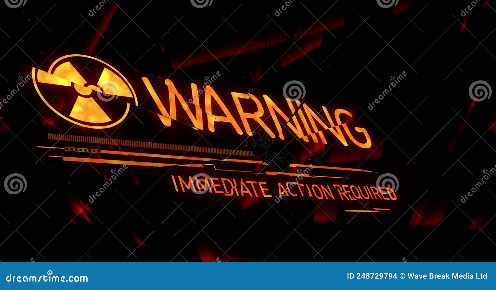 Image of Warning Text with Biohazard Symbol on Black Background Stock ...