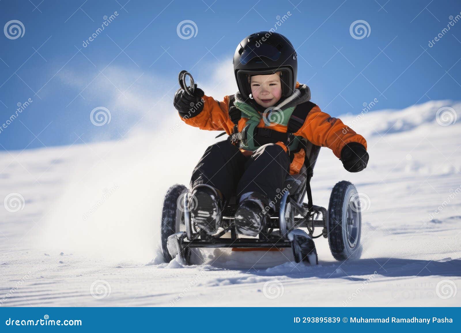 Happy Smiling Disabled Boy in Wheelchair Building a Snowman Stock ...