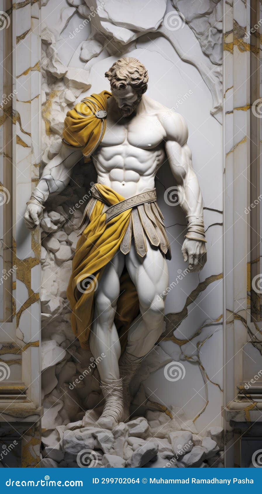 Statue of a Man in Greek Mythology Stock Illustration - Illustration of ...