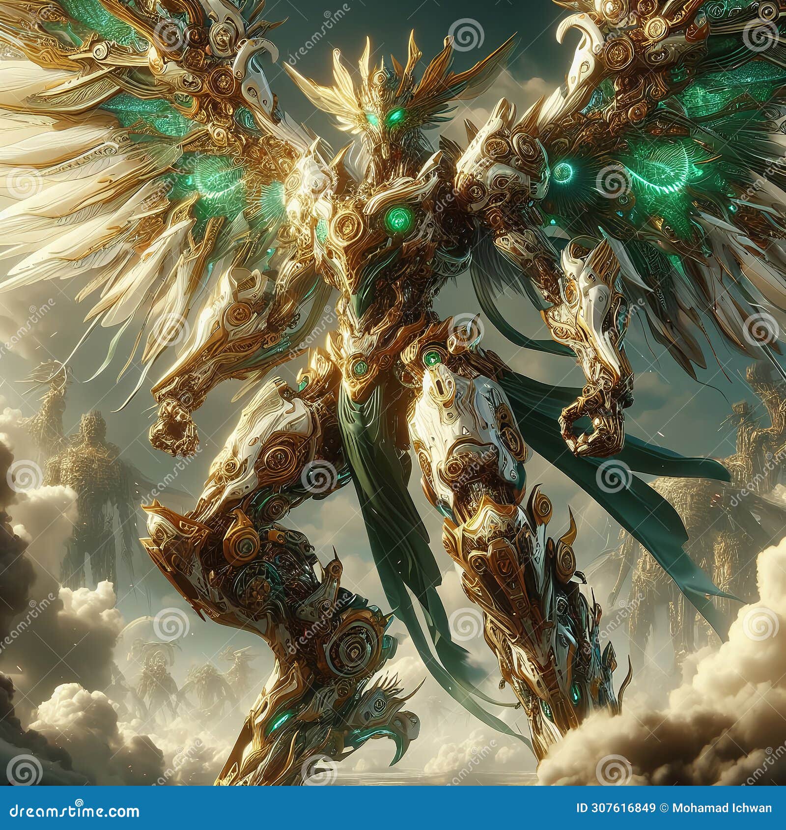 AI-Generated Image, Majestic Mech-Seraph: Ancient Mythology Stock ...