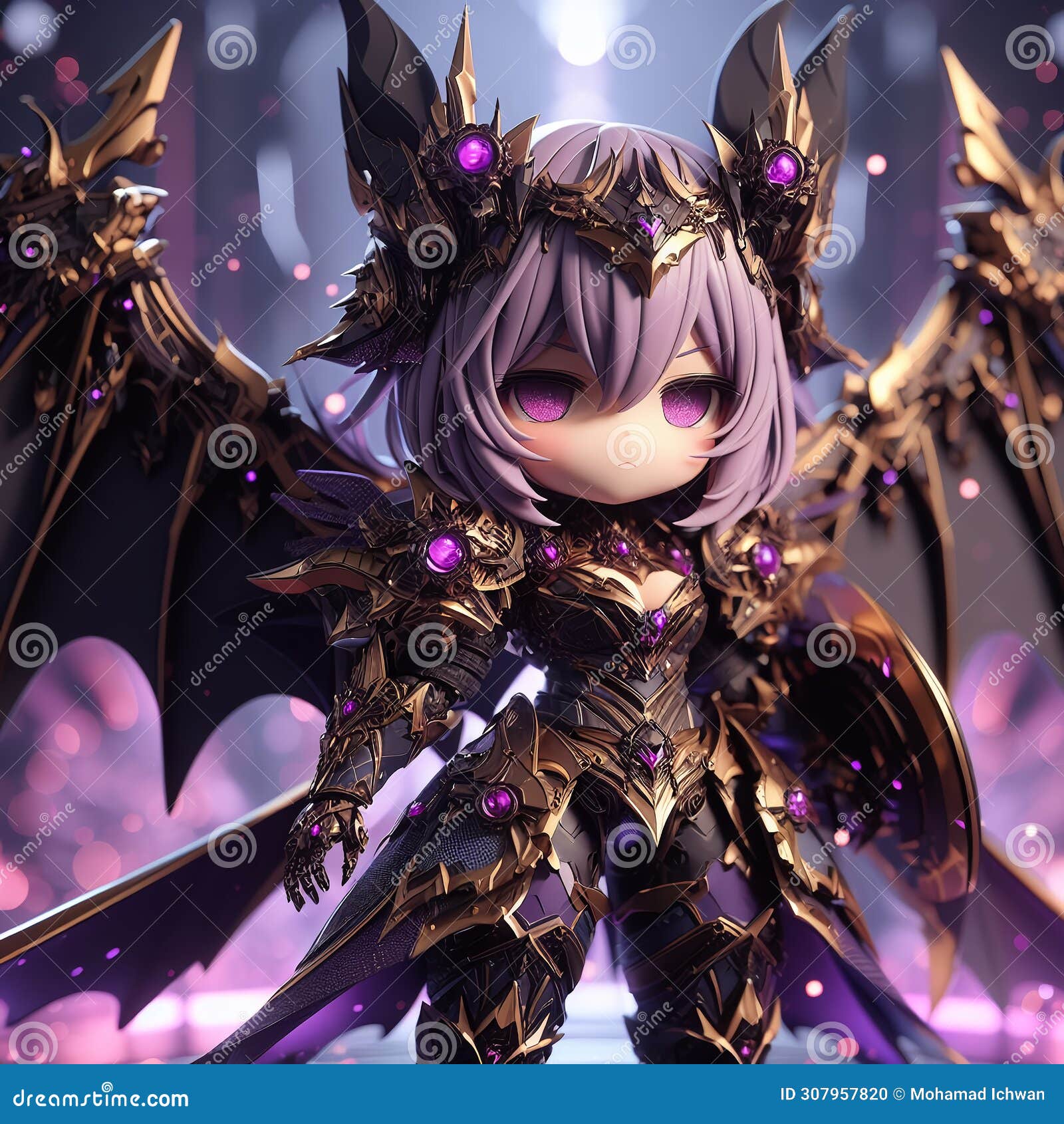 AI-Generated Image, Enigmatic Twilight Sentinel Stock Illustration - Illustration of mechanical ...