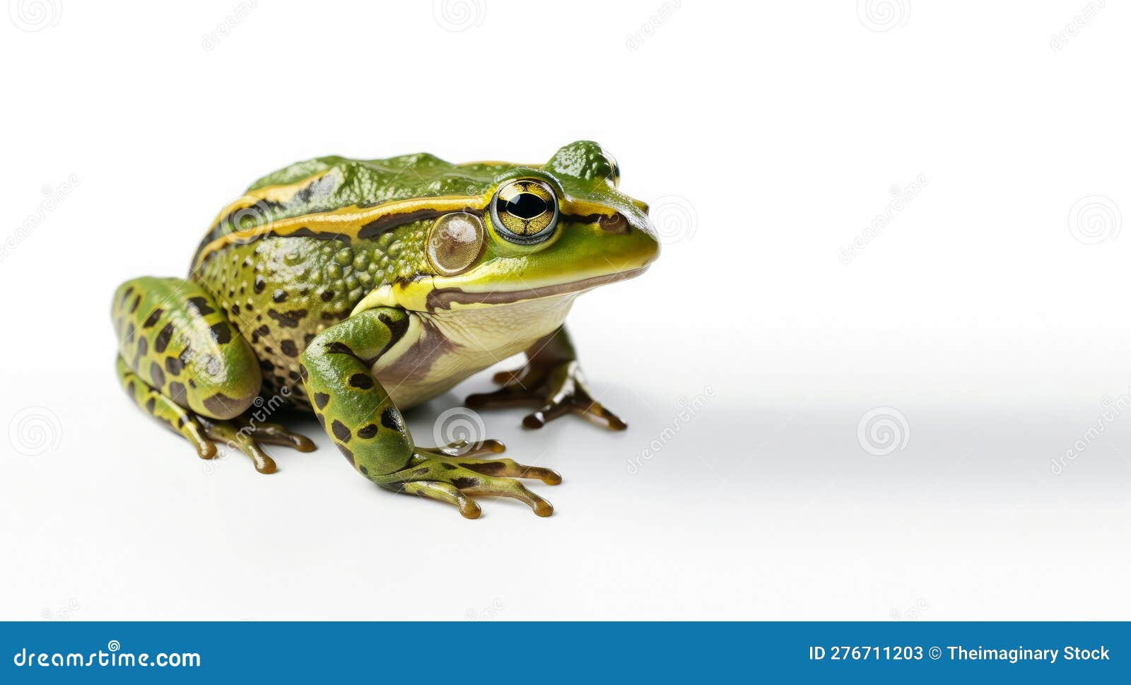 Green Frog with Plump Body and Bumpy Skin on Isolated White Background ...
