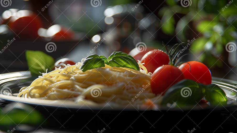 Delicious Pasta in a Beautiful Presentation with Exquisite Dishes Stock ...