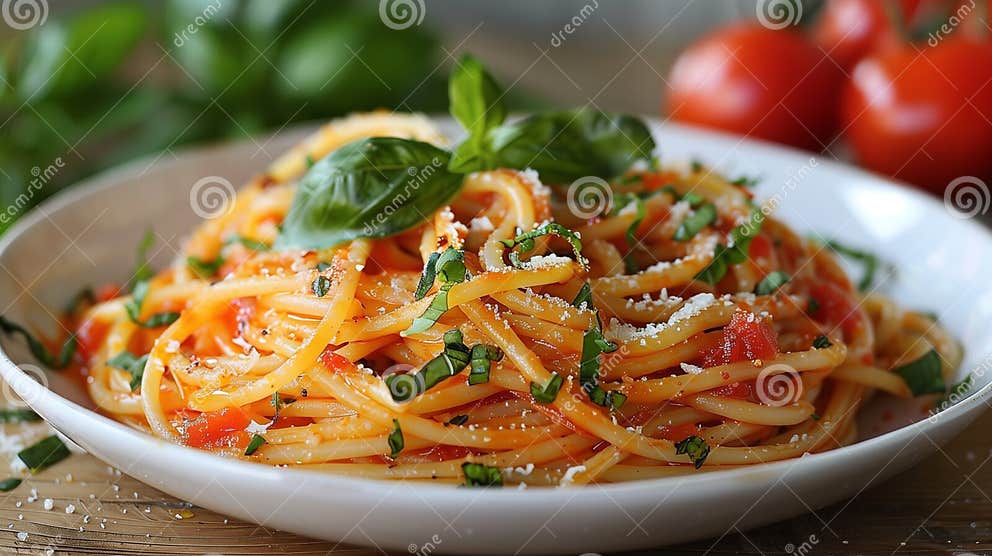 Delicious Pasta in a Beautiful Presentation with Exquisite Dishes Stock ...