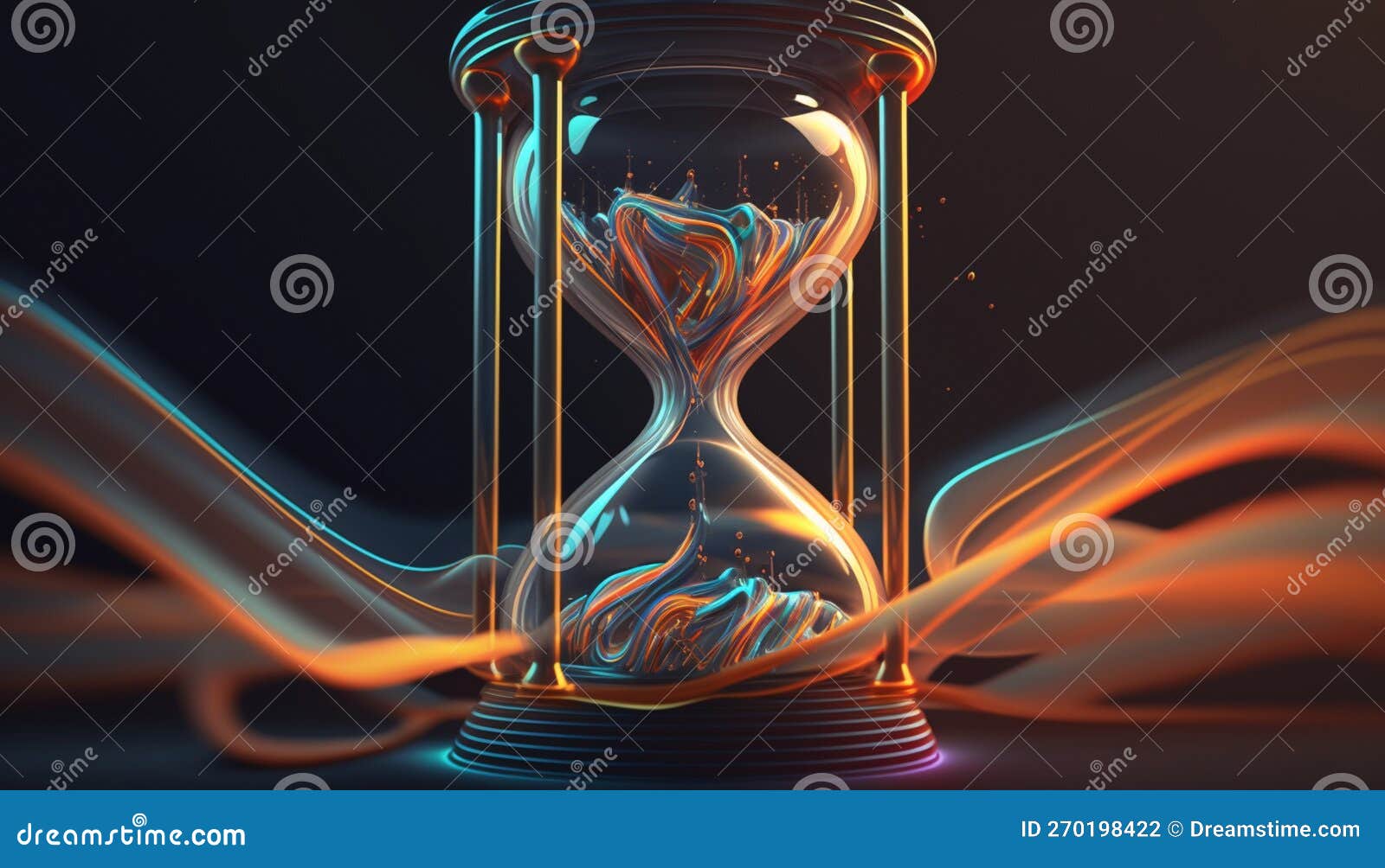 Time Hourglass Wallpaper, Falling Sand Generative AI Stock Illustration ...