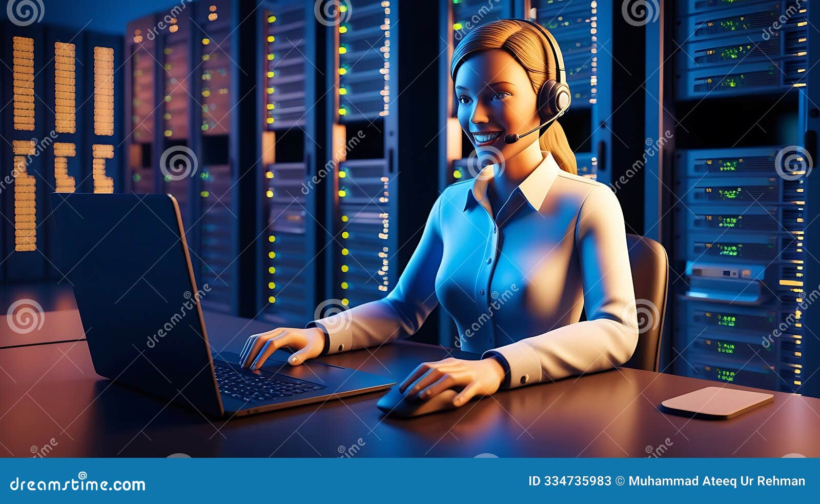 Transforming 2D Call Center Representation into Engaging 3D Image Stock ...