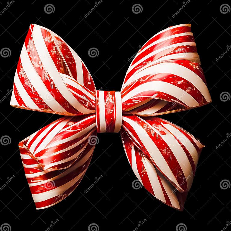 Isolated Holiday Bow Made of Peppermint Candy Stock Illustration ...