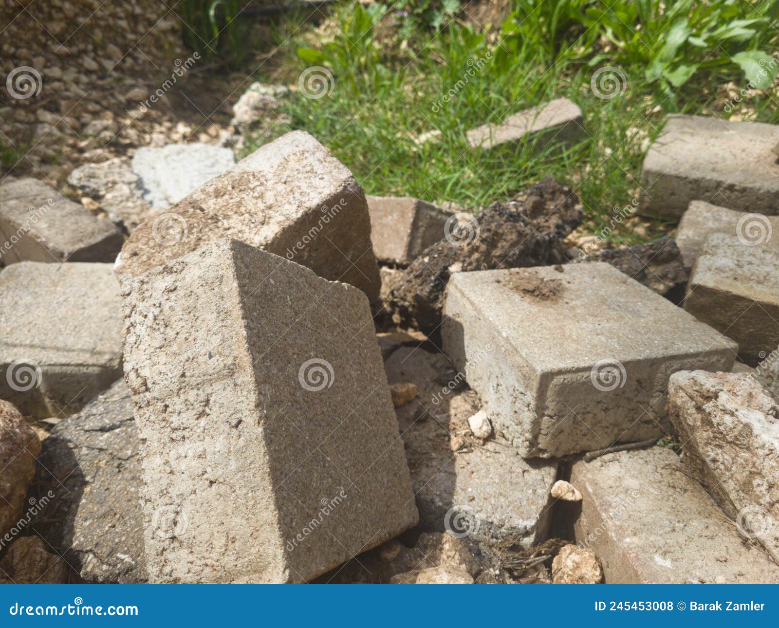 Construction Bricks after Destruction of a House Stock Photo - Image of ...