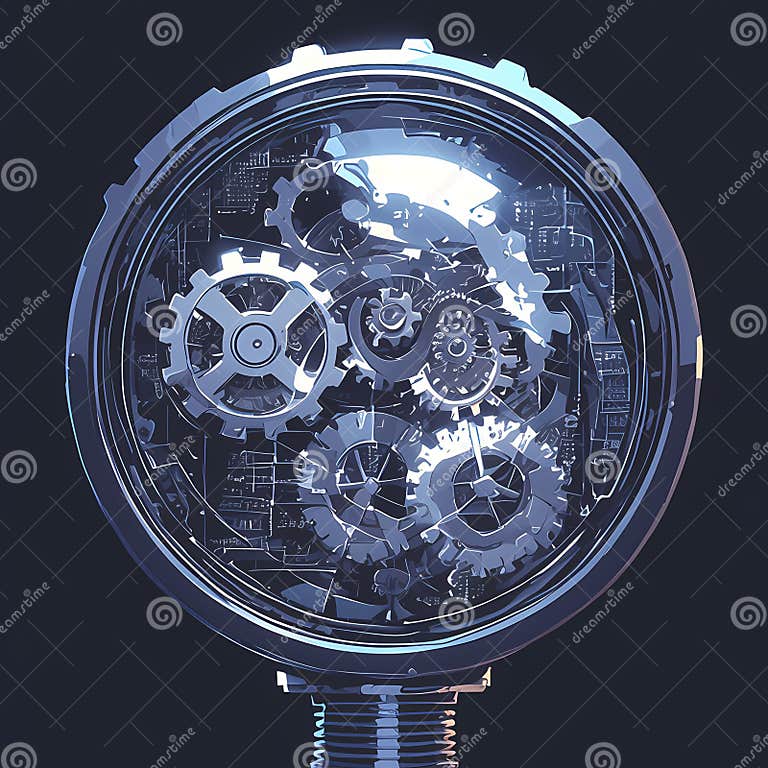 Cogs and Gears Inside a Watch Stock Illustration - Illustration of ...