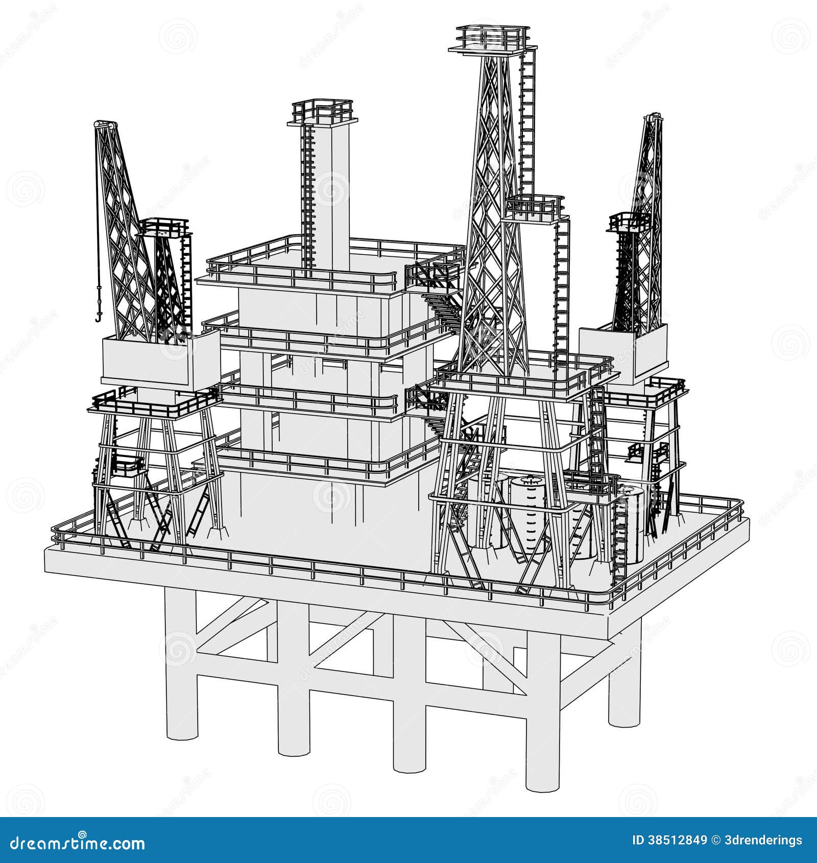 Image of water rig stock illustration. Illustration of drilling - 38512849
