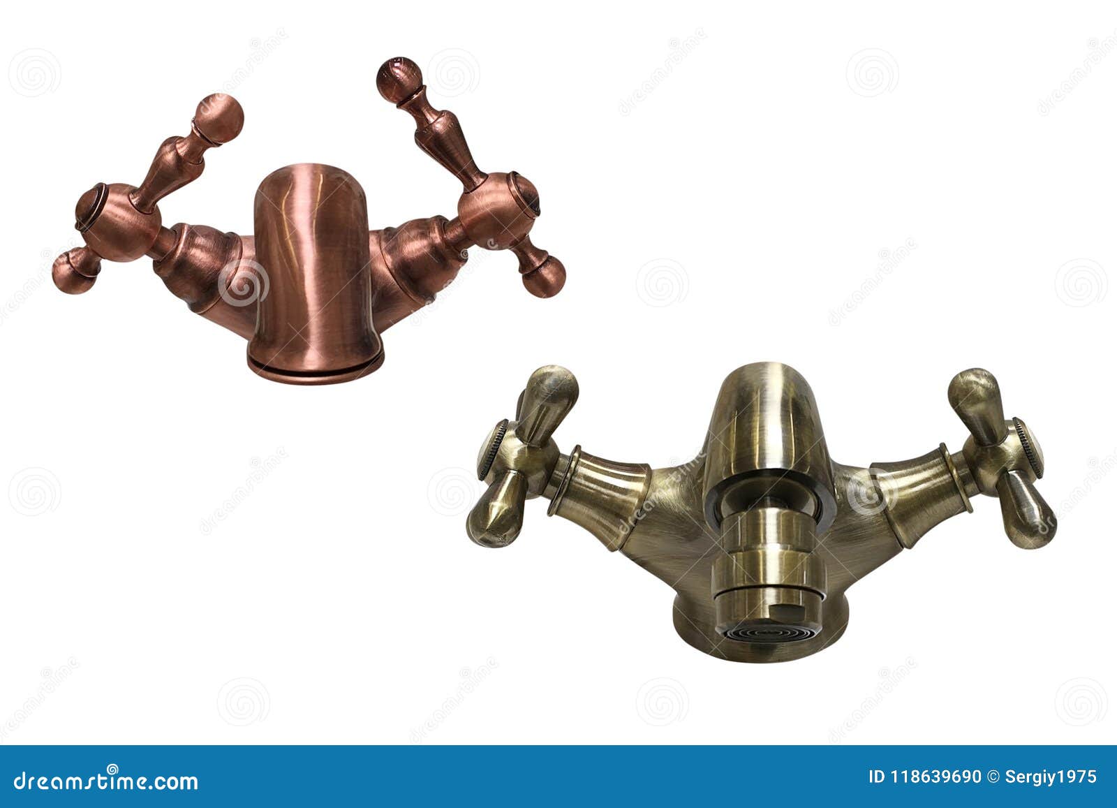 Water Taps Isolated on a White Background Stock Photo - Image of ...