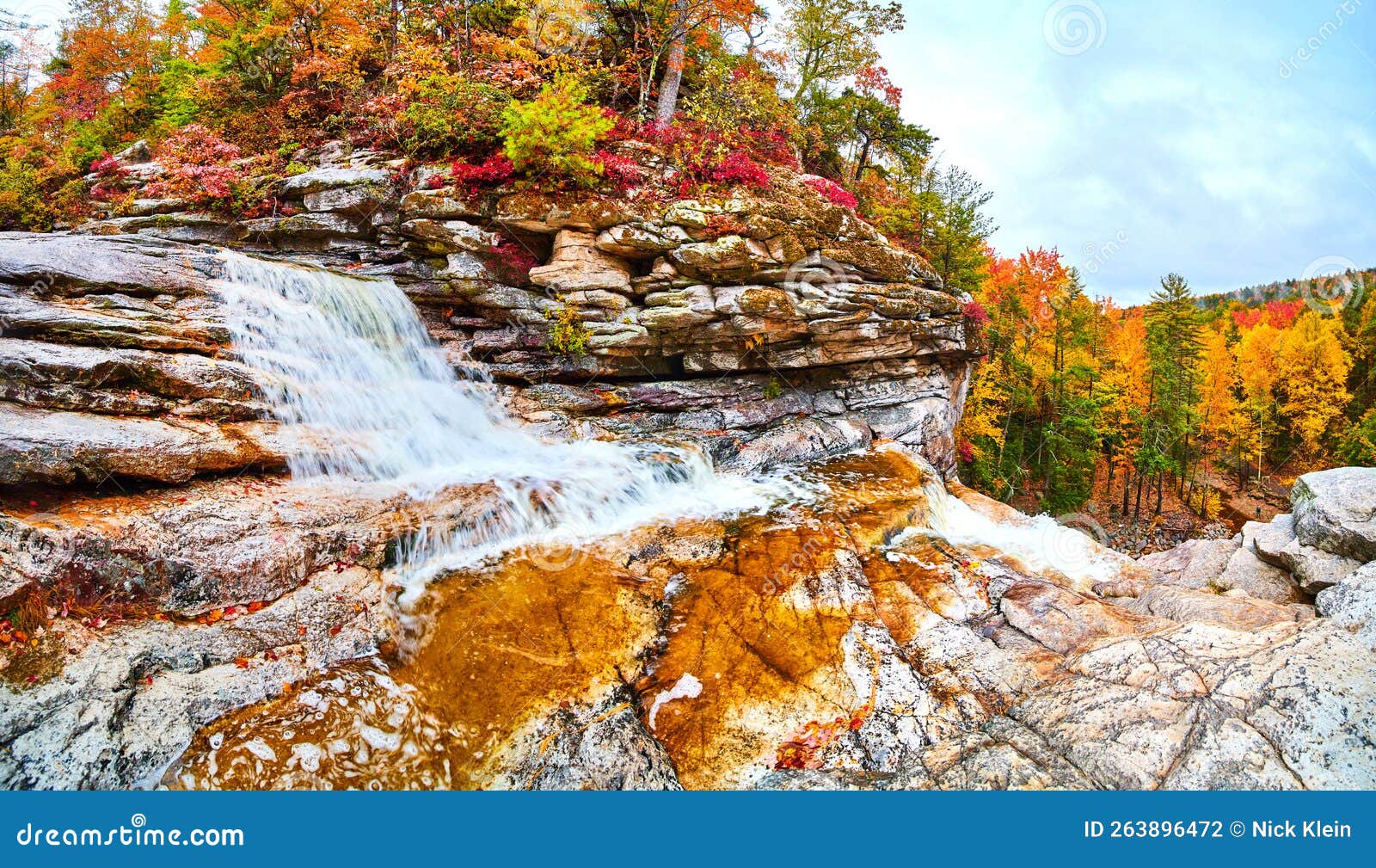 Waterfall Cascading Over Rocks in Peak Fall Off of Cliff Edge Stock ...