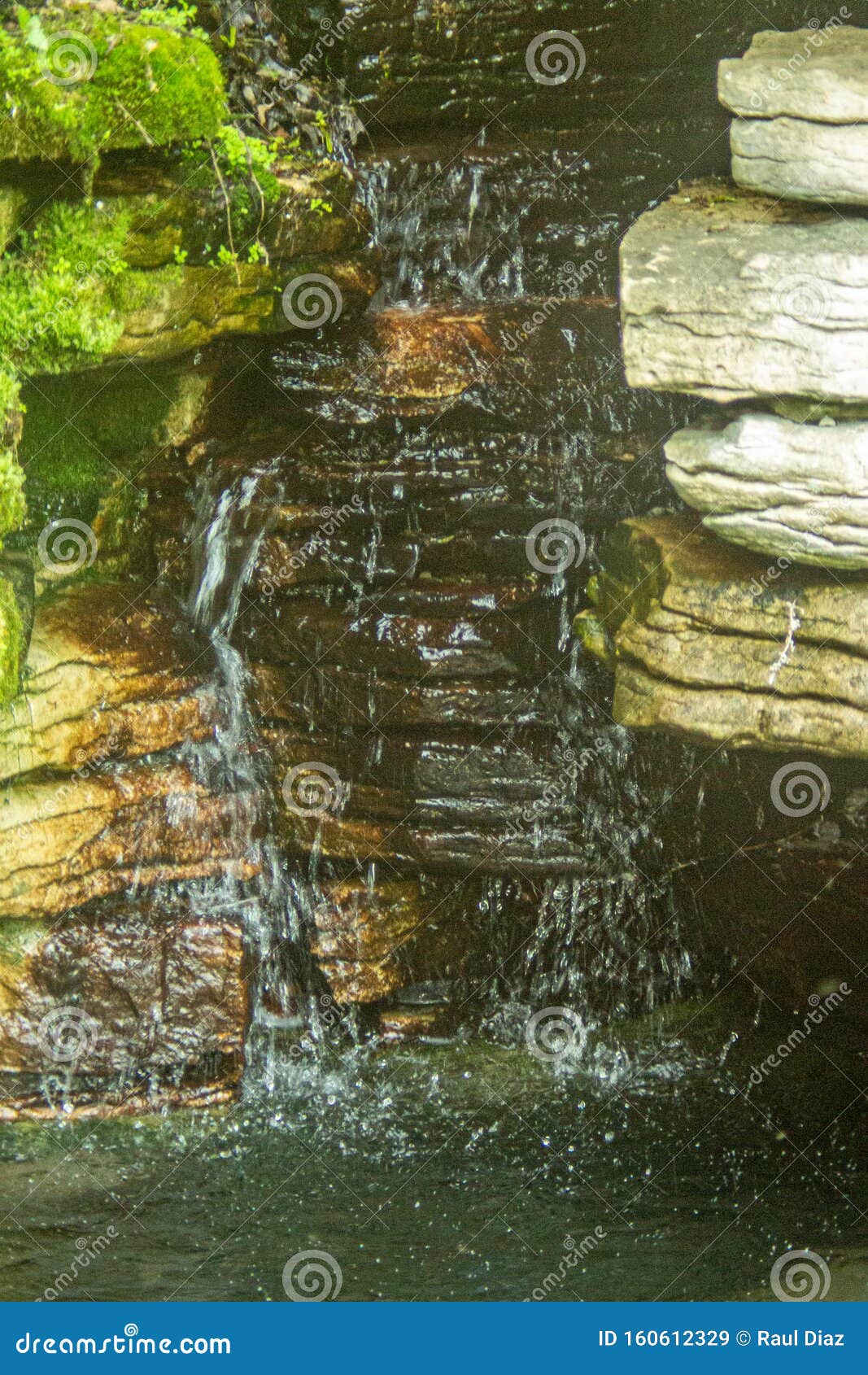 Image of Waterfall in the Park Stock Image - Image of outdoors, garden ...