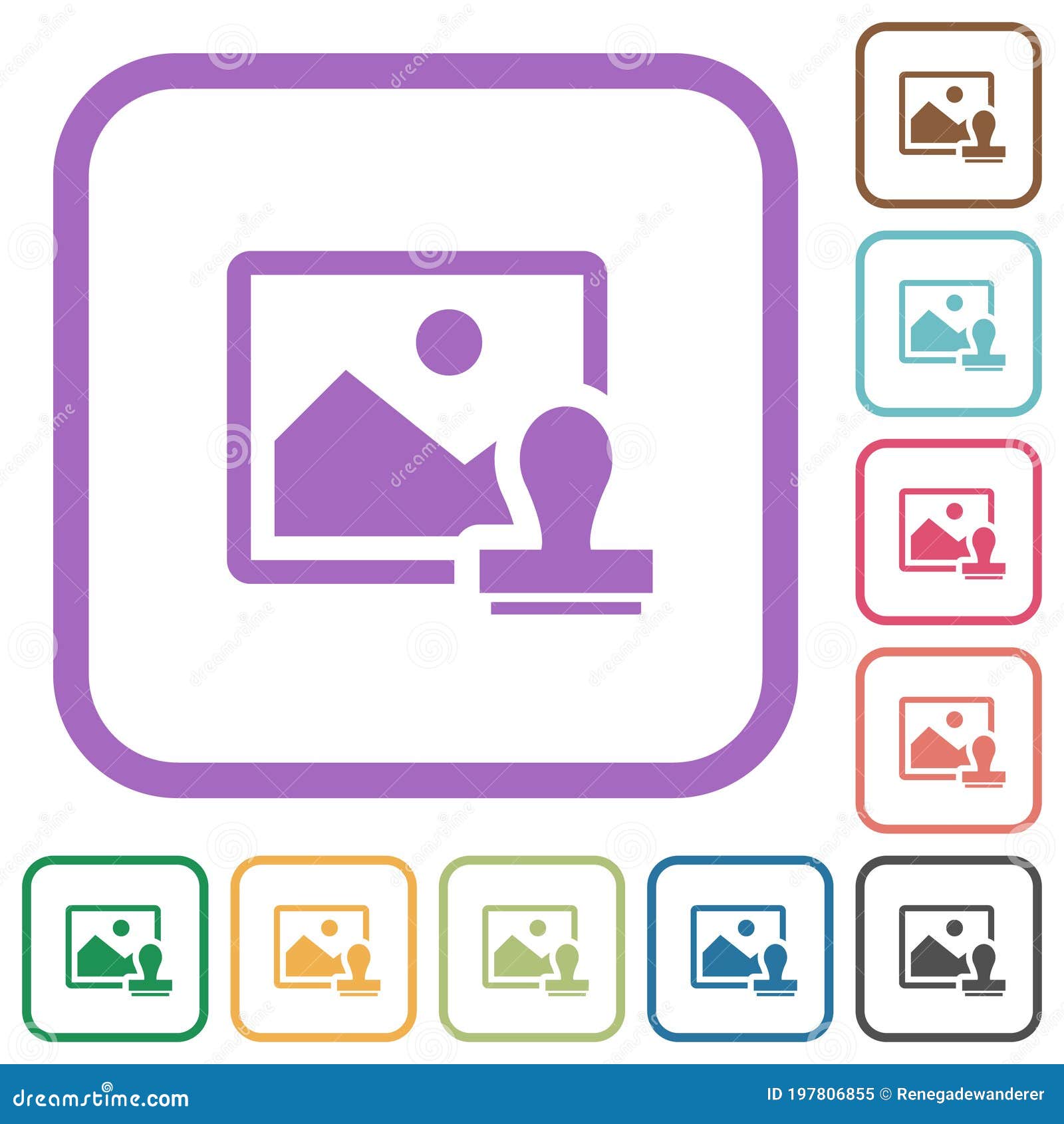 Image Watermark Simple Icons Stock Vector - Illustration of gallery ...