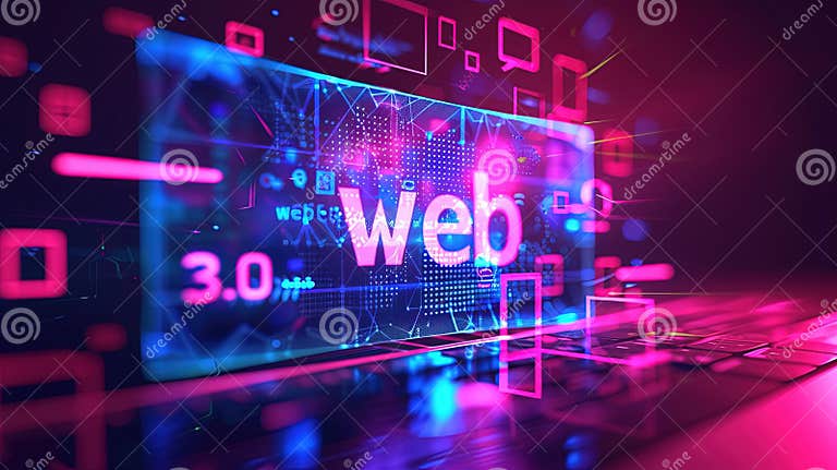 An Image of the Web 3.0 Technology and Concept. Blockchain, Meta, Big Data, Cloud and Server ...
