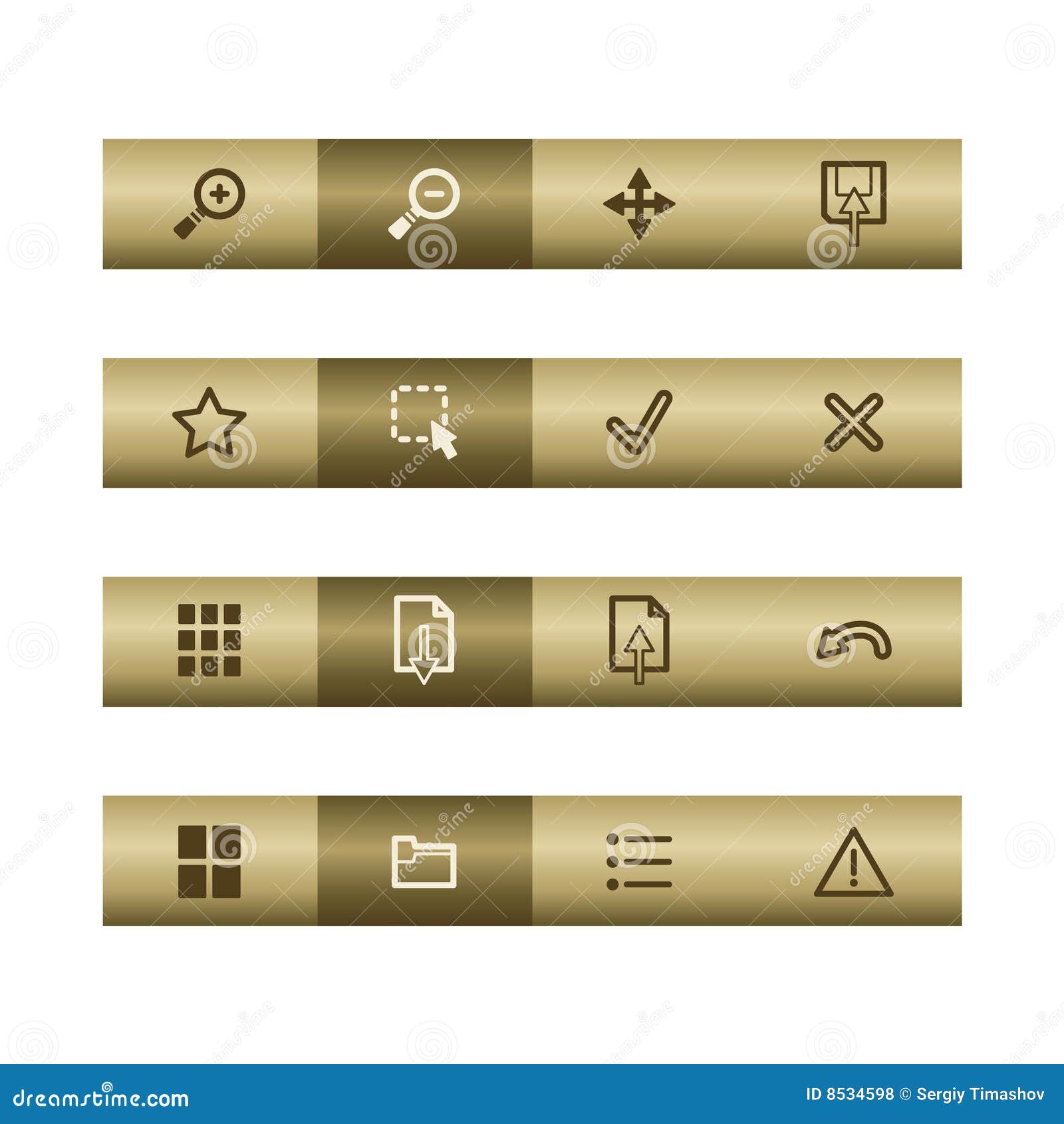 Image Web Viewer Icons on Bronze Bar Stock Vector - Illustration of ...