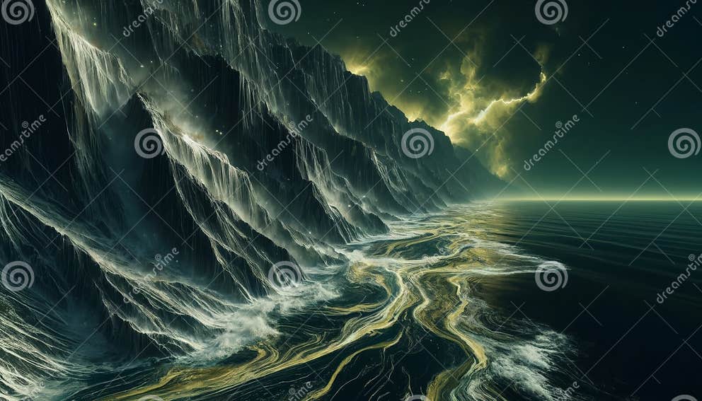 Poisonous Mountain Range stock illustration. Illustration of cosmos ...