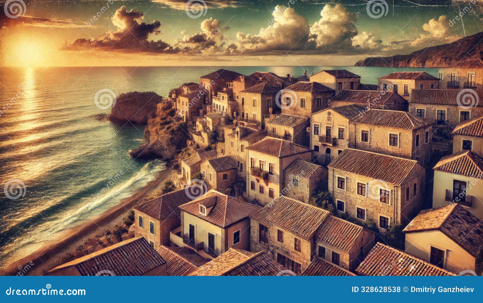 Seaside Historic Hamlet stock illustration. Illustration of picturesque ...