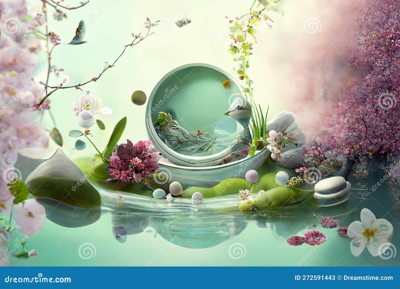 An Image of Wellness with a Spring Theme Stock Illustration ...