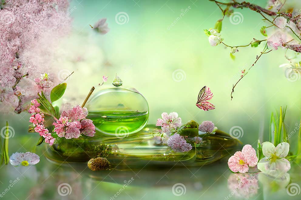 An Image of Wellness with a Spring Theme Stock Illustration ...