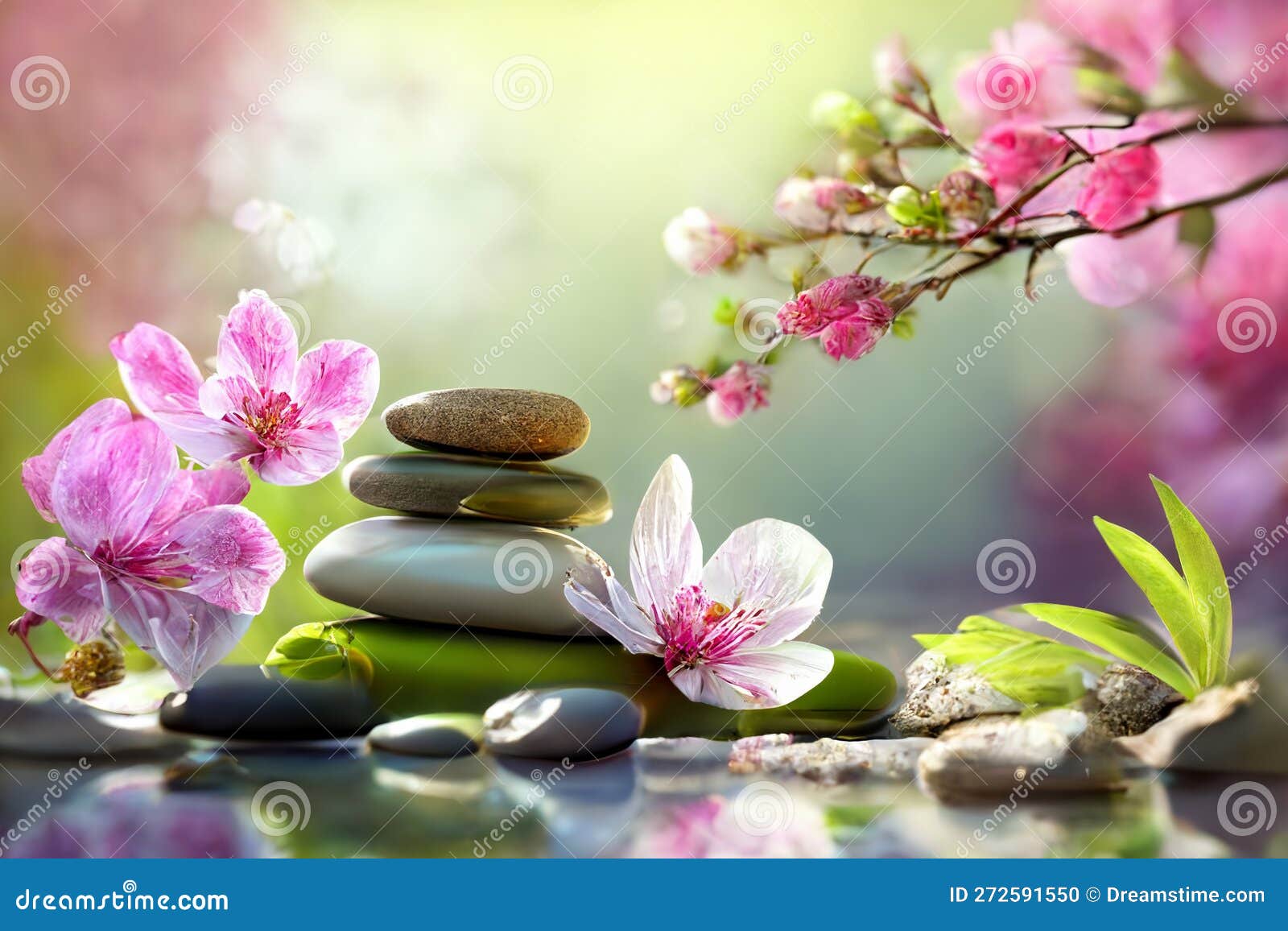 An Image of Wellness with a Spring Theme Stock Illustration ...