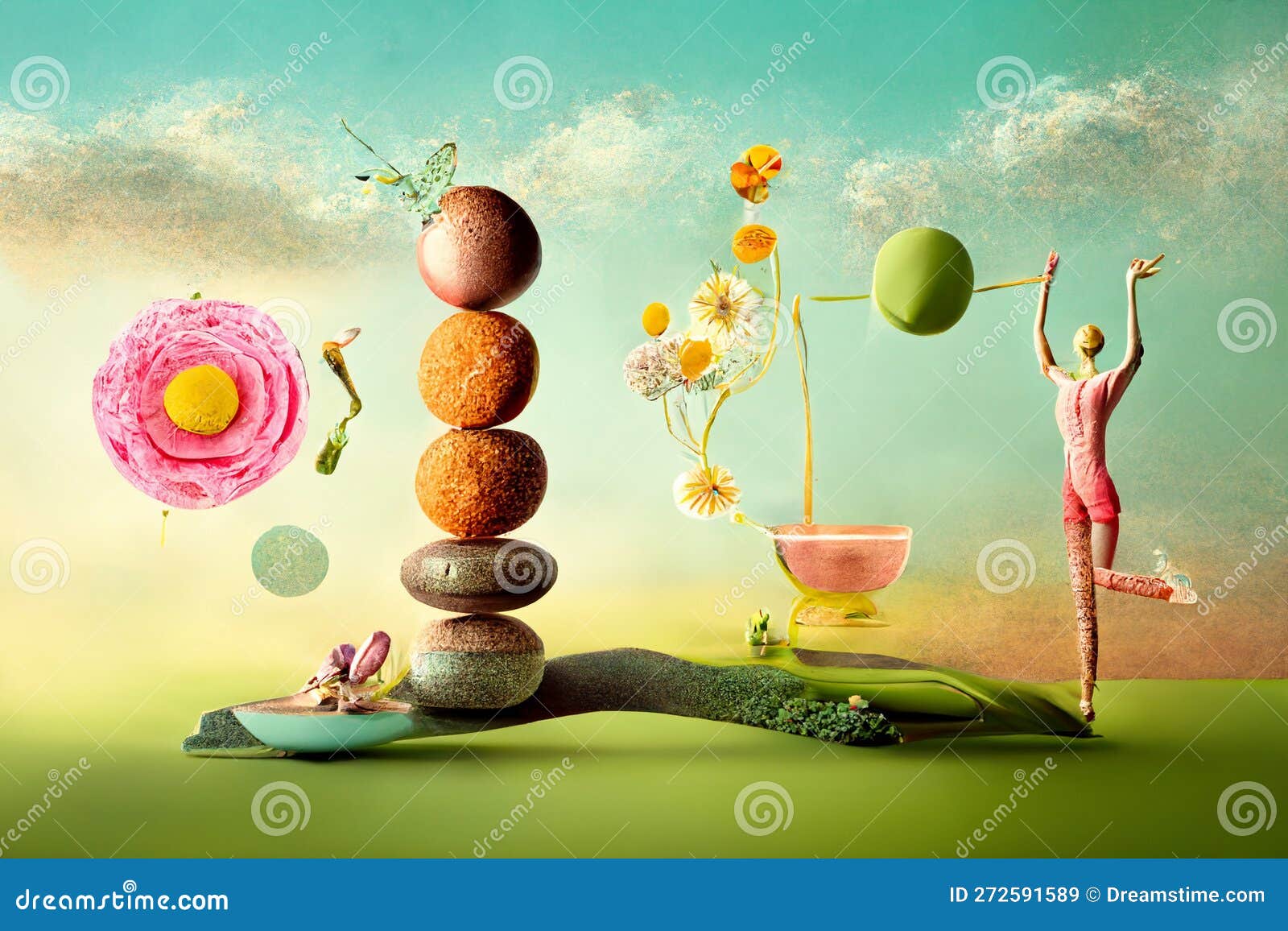 An Image of Wellness with a Spring Theme Stock Illustration ...