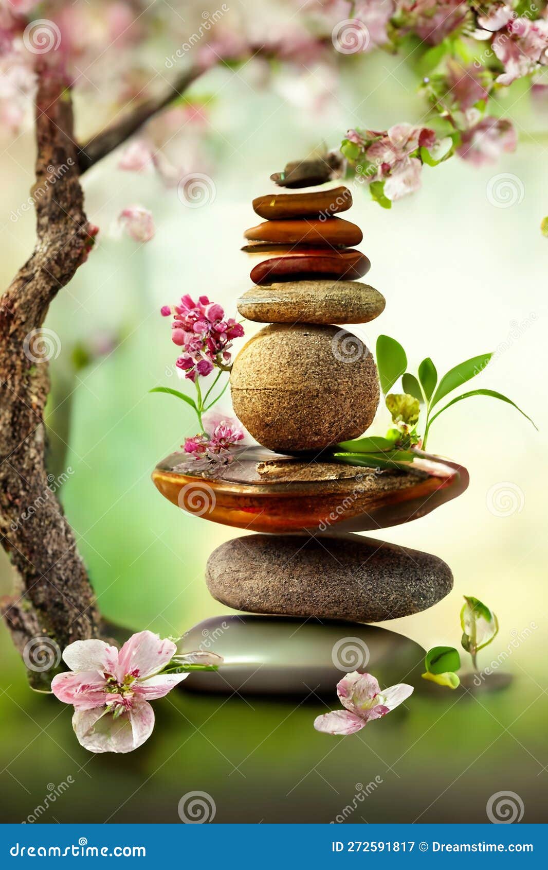 An Image of Wellness with a Spring Theme Stock Illustration ...
