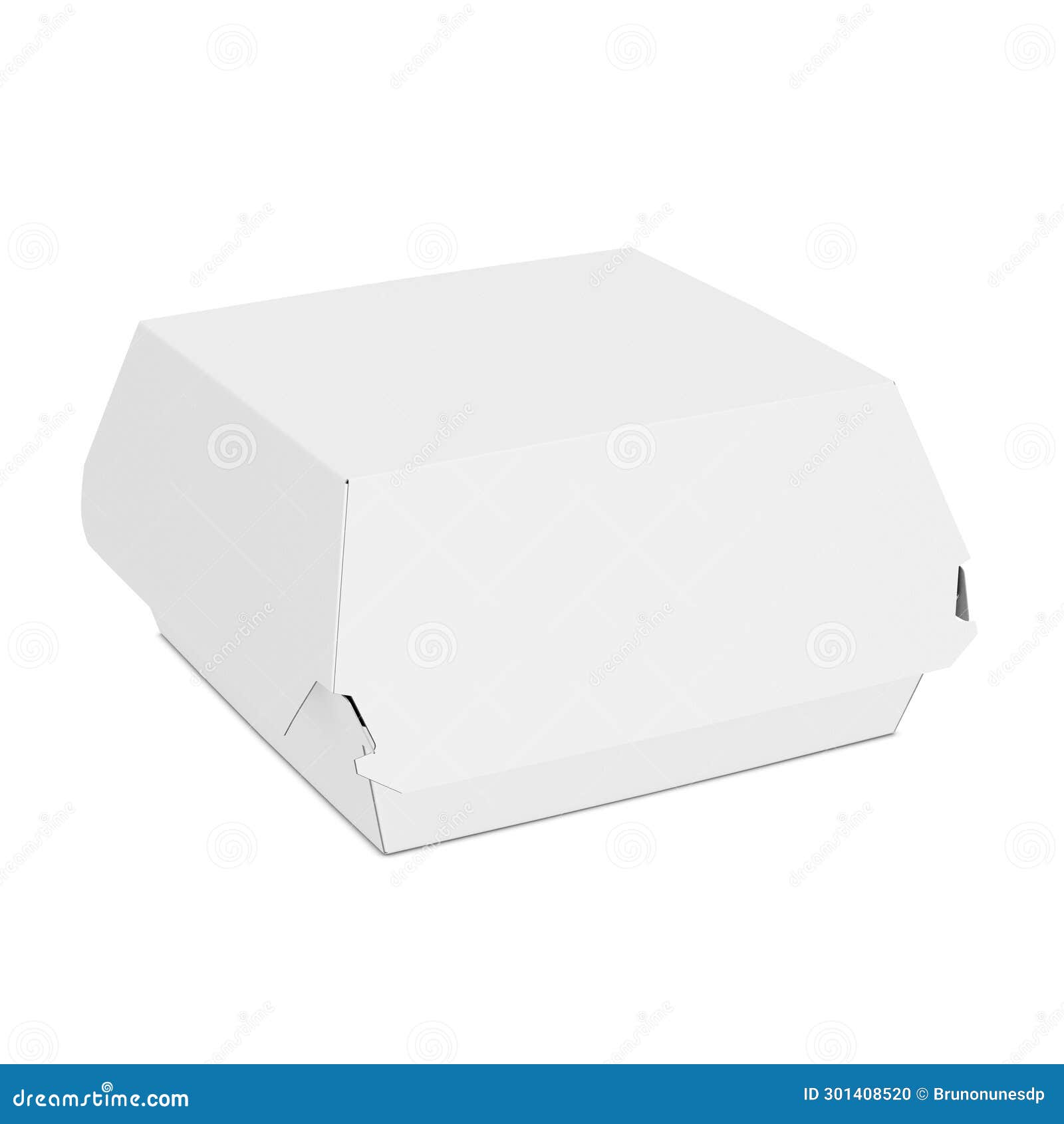 An Image of a White Burger Box Isolated on a White Background Stock ...
