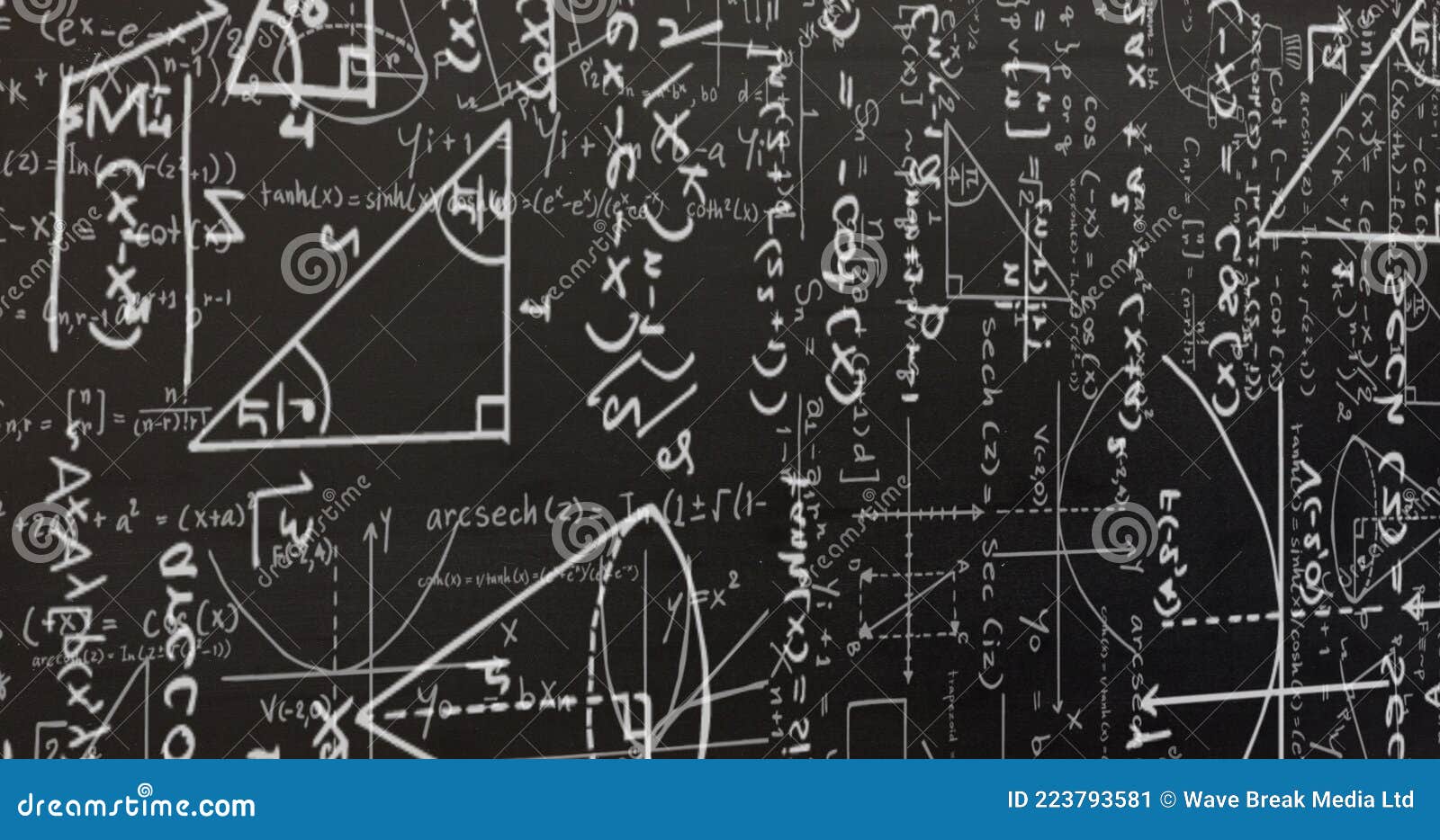 Blackboard With Geometric Shapes And Formulas Vector Illustration ...