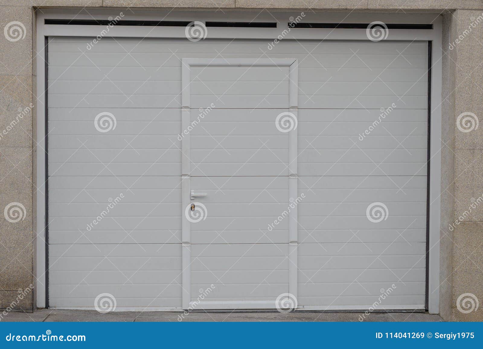White Plastic Gate in a Stone Wall Stock Image - Image of design ...