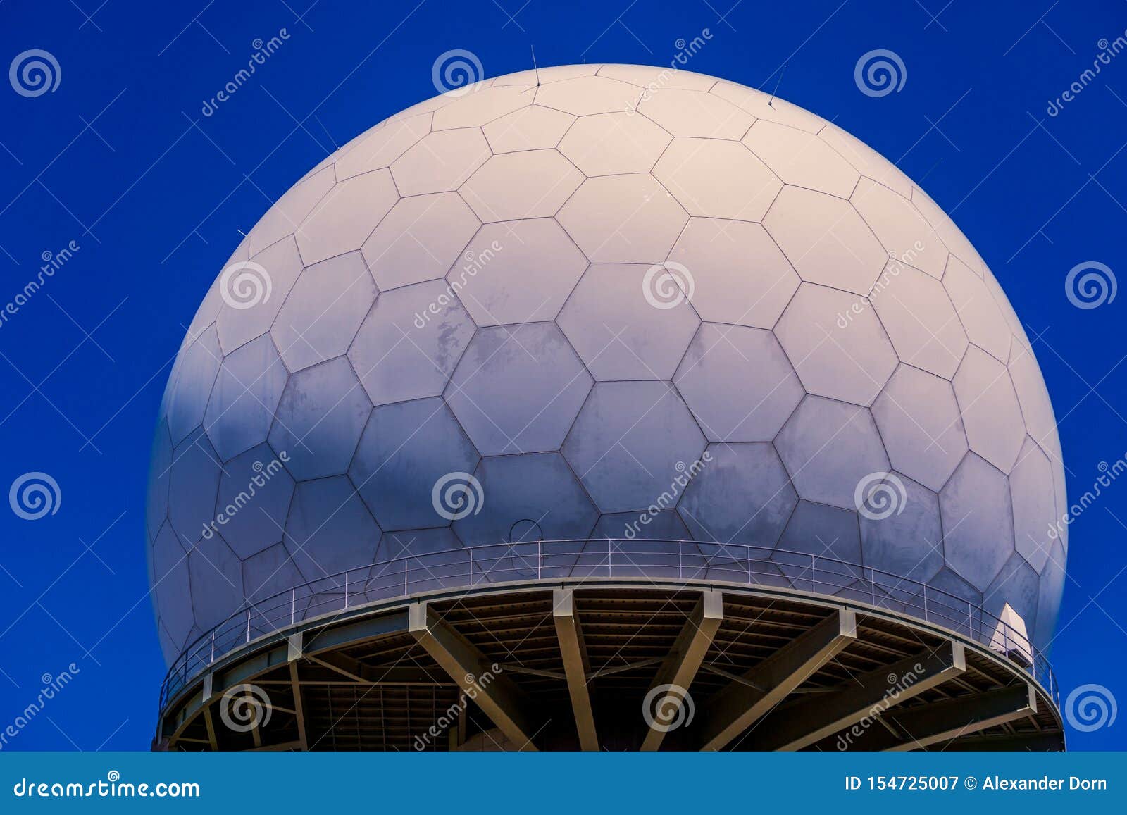 Image of White Radar Station with Hexagon Surface Stock Image - Image ...