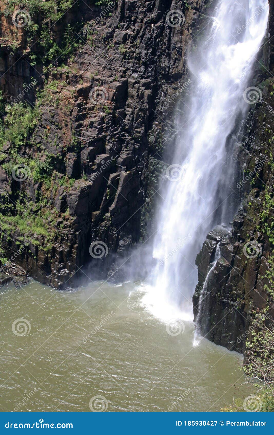 Waterfall Falling Down The Cliffs Into The Jungle Royalty-Free Stock ...
