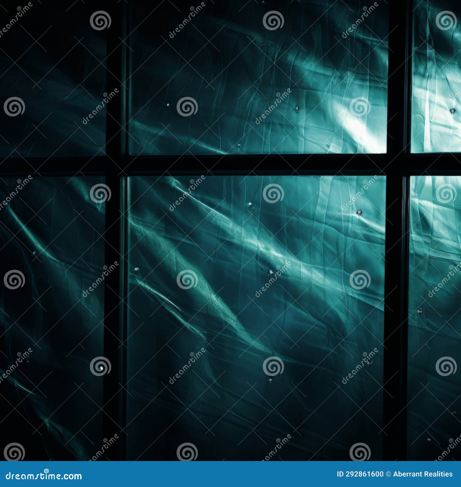 An Image of a Window with a Blue Light Shining through it Stock ...